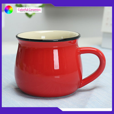 Disherwasher Safe Promotional Ceramic Coffee Mugs 350ml Capacity Custom Logo