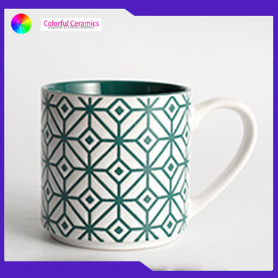 Geometric Silkscreen Silkscreen Coffee Mugs 480ml Stackable Household Tableware