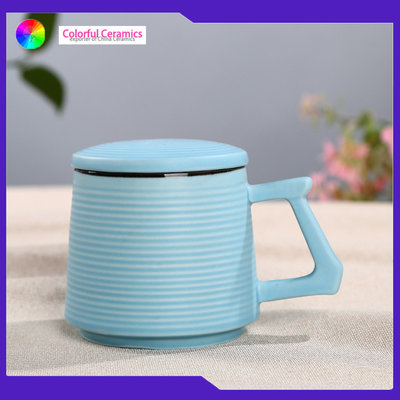 Eco - Friendly Custom Embossed Coffee Mugs Food / Microwave Safe With Cover