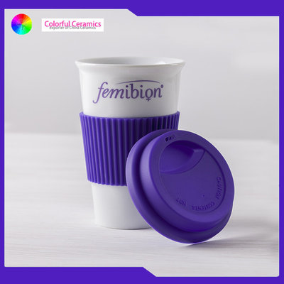 Silicon Lid / Sleeve  Pottery Mugs Without Handles Cadmium Free Eco - Friendly