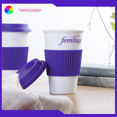 Silicon Lid / Sleeve  Pottery Mugs Without Handles Cadmium Free Eco - Friendly