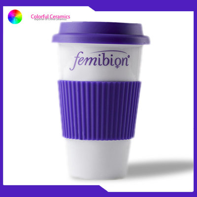 Silicon Lid / Sleeve  Pottery Mugs Without Handles Cadmium Free Eco - Friendly