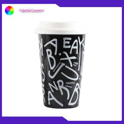 Nordic Simple Ceramic Travel Mug Without Handle Double Layer Food Contact Safe