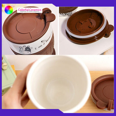 Microwave Safe Ceramic Coffee Mugs Without Handles Portable Drinking Cup 450ml