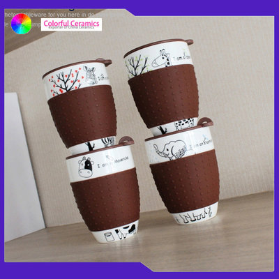 Microwave Safe Ceramic Coffee Mugs Without Handles Portable Drinking Cup 450ml