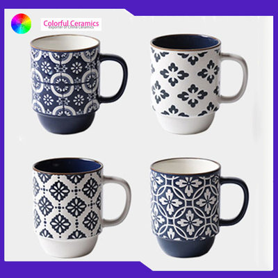 Metallic Glaze Stackable Coffee Mugs , Personalized Coffee Cup Tableware Set