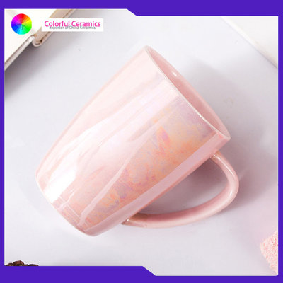 Durable Pearl Glazed Ceramic Coffee Mugs 375ml Tall Coffee Cup Eco - Friendly