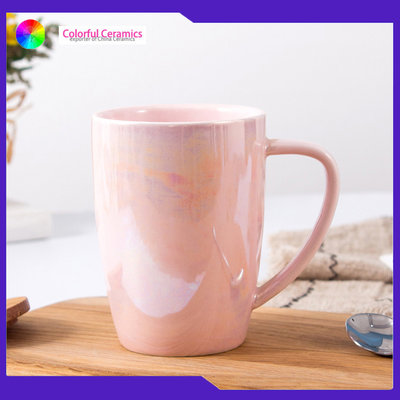 Durable Pearl Glazed Ceramic Coffee Mugs 375ml Tall Coffee Cup Eco - Friendly