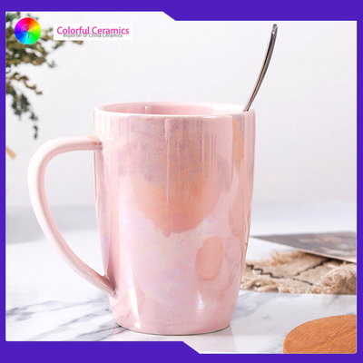 Durable Pearl Glazed Ceramic Coffee Mugs 375ml Tall Coffee Cup Eco - Friendly