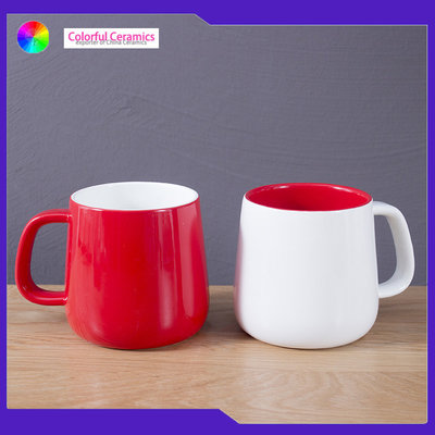 Lead Free Glazed Ceramic Coffee Mugs Microwave Safe Large Capacity Customized Logo