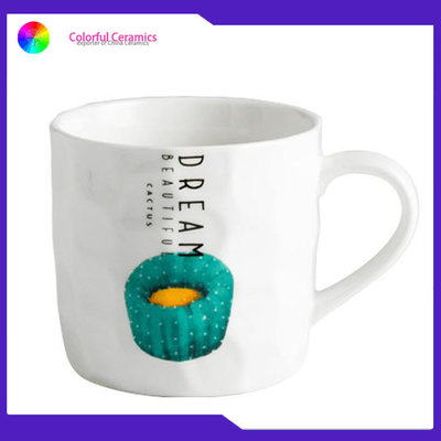 Embossed Personalised Ceramic Travel Mug New Bone China 400ml Coffee Cup With Decal