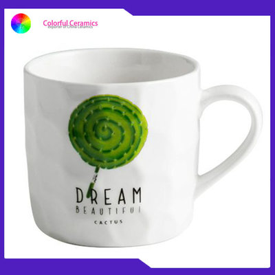 Embossed Personalised Ceramic Travel Mug New Bone China 400ml Coffee Cup With Decal