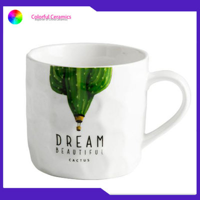 Embossed Personalised Ceramic Travel Mug New Bone China 400ml Coffee Cup With Decal
