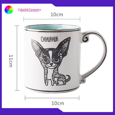 Big Volume New Bone China Mug , Ceramic Coffee Mugs Dinnerware Set Hand Printed