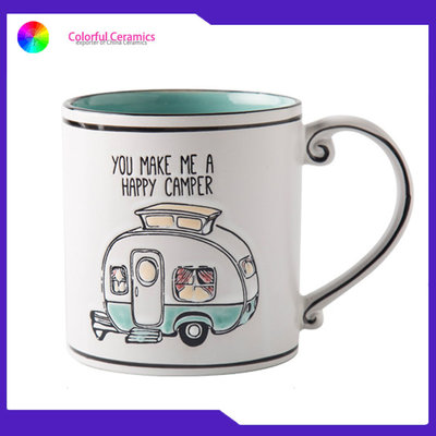 Continental Cuisine Tableware Custom Coffee Travel Mugs 600ml Long Lifespan