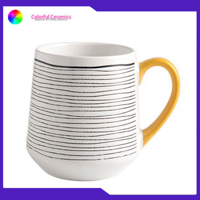 Nordic Talbeware Set Custom Ceramic Coffee Mugs , Ceramic Handprinted Cups 340ml