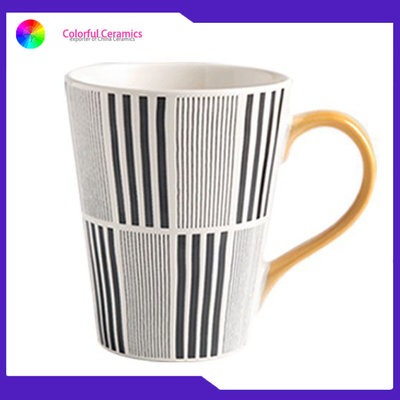 370ml Capacity Handmade Stoneware Ceramic Mug Handprinted Tableware Customized