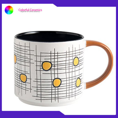 Handprinted Custom Stoneware Coffee Mugs Food Contact Safe Lead / Cadmium Free