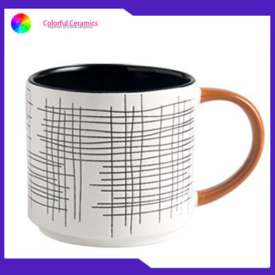 Handprinted Custom Stoneware Coffee Mugs Food Contact Safe Lead / Cadmium Free