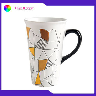 Tall Handmade Stoneware Mugs , Personalized Coffee Travel Mugs Large Capacity