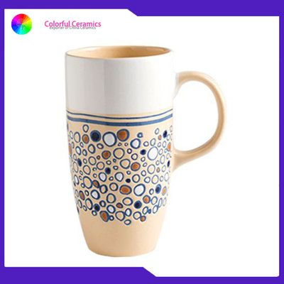 Nordic Ceramic Handmade Stoneware Mugs Big Volume Handprinted Stoneware Durable