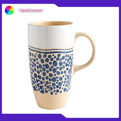 Nordic Ceramic Handmade Stoneware Mugs Big Volume Handprinted Stoneware Durable