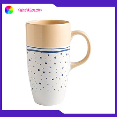 Nordic Ceramic Handmade Stoneware Mugs Big Volume Handprinted Stoneware Durable
