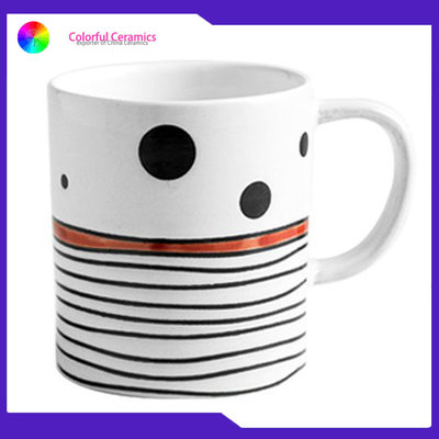 Tableware Sets Silkdscreen Coffee Mugs , Custom Ceramic Mugs 370ml Eco Friendly