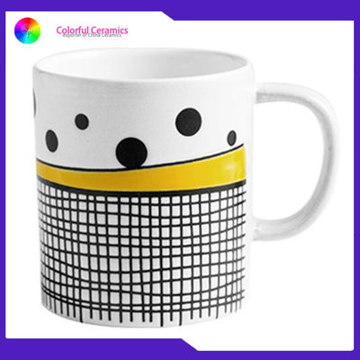 Tableware Sets Silkdscreen Coffee Mugs , Custom Ceramic Mugs 370ml Eco Friendly