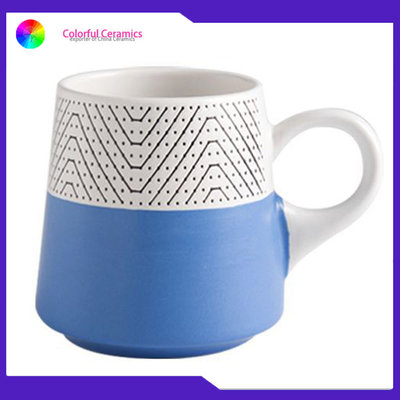 Lead Free Custom Printed Ceramic Mugs Stoneware Silkscreen Potbelly Low Water Absorption