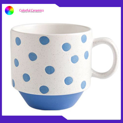 Custom Coffee Cups Handmade Stoneware Mugs Set Sesame Glaze Silkscreen 455ml