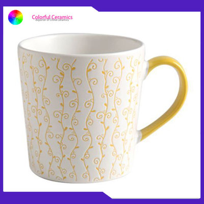Ceramic Silkscreen Coffee Mugs Big Volume Custom Printed Cups Different Size