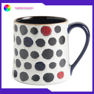 Xmas Hand Painted Ceramic Coffee Mugs Handprinted Logo 400ml Microwave Safe