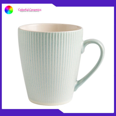 Stripe Glazed Ceramic Coffee Mugs 660ml Big Volum Dishwasher Safe Nordic Style