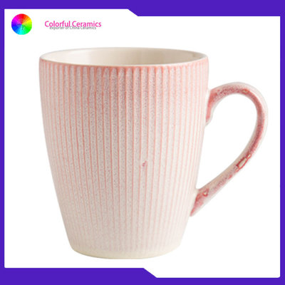 Stripe Glazed Ceramic Coffee Mugs 660ml Big Volum Dishwasher Safe Nordic Style