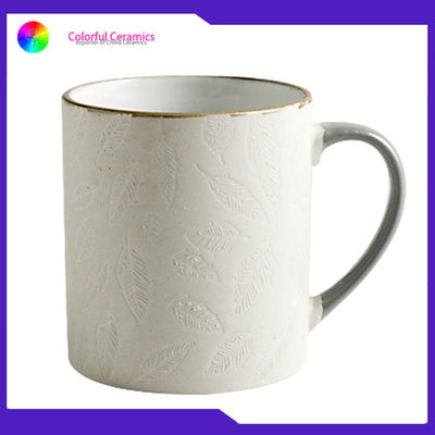 Oven Safe Silkscreen Coffee Mugs Low Water Absorption Lead Free Eco - Friendly