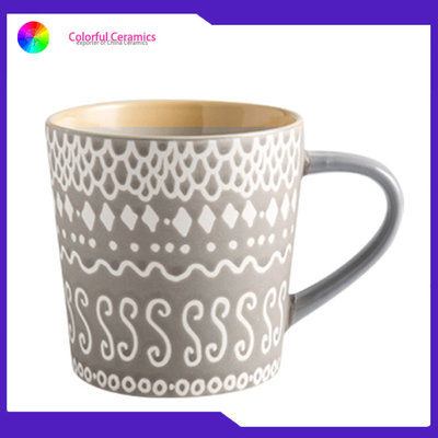Silkscreen Printed Cearmic Coffee Mugs Stoneware Tableware Mug Set Eco Friendly