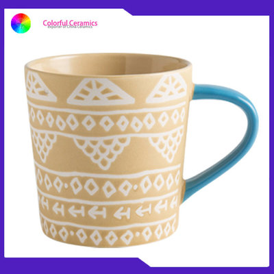 Silkscreen Printed Cearmic Coffee Mugs Stoneware Tableware Mug Set Eco Friendly