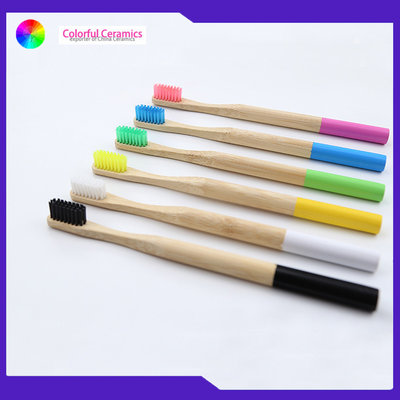 High End Soft Bristle Bamboo Toothbrush Round Handle PMS Color Homestay Usage