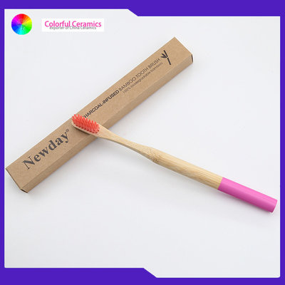 High End Soft Bristle Bamboo Toothbrush Round Handle PMS Color Homestay Usage