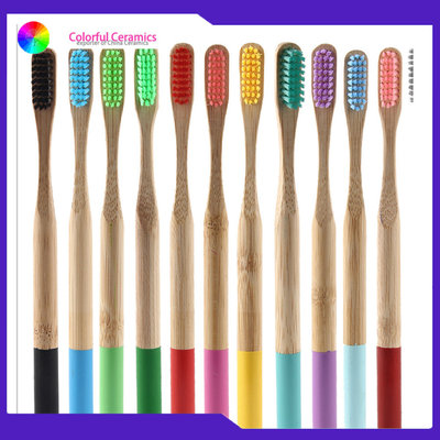 Eco Organic Charcoal Bamboo Toothbrush Nylon / DuPont Bristle Material Customiaed