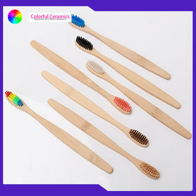 Biodegradable High End Bamboo Toothbrush Rainbow Color Light Weight Hotel Usage
