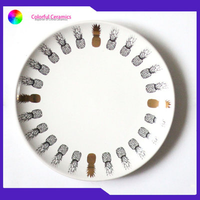 Eco Friendly Ceramic Dinner Plates 8 Inch Nordic Style Dessert / Jewelry Show Usage