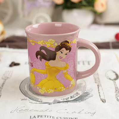 Pink Color Large Stoneware Coffee Mugs Modern Art Eco Friendly Girl Heart Design