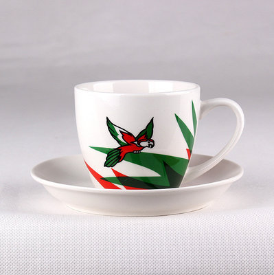 Microwave Safe Decal Coffee Mug Low Water Absorption Round Bird Pattern Design