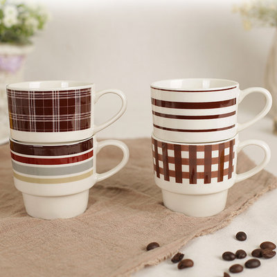 Stackable Coffee Travel Cup , Coffee Ceramic Mug Advertising Promotion Gift