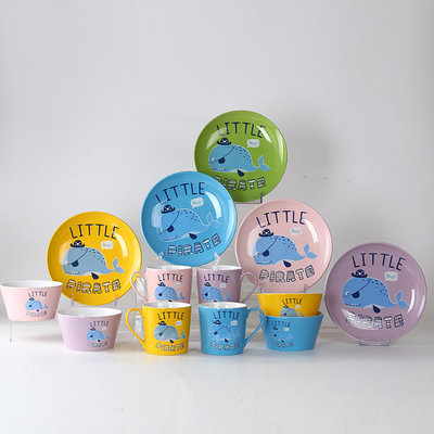 Shark Whale Animal Glaze Ceramic Coffee Mug Set Lead Free Eco - Friendly