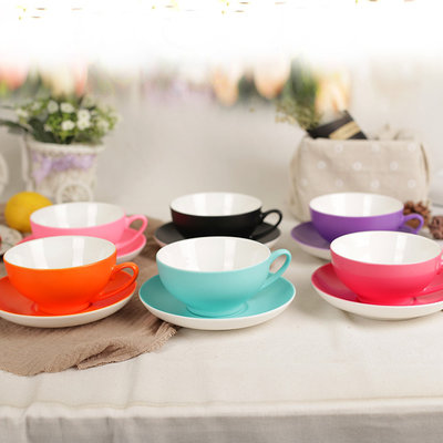 Household Simple Ceramic Coffee Mug Set Saucer Soup Suit Low Water Absorption