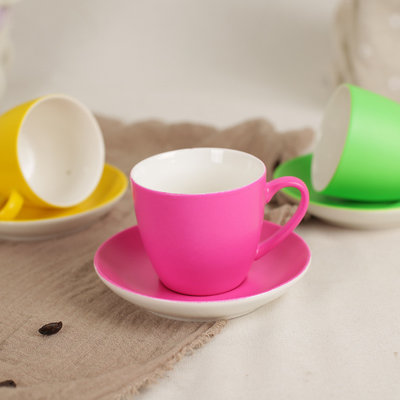 Nordic Style Ceramic Coffee Mug Set Plate Colorful Tea Suit Disherwasher Safe