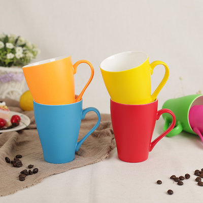 Frosted Glazed Milk Coffee Custom Ceramic Coffee Mugs Microwave Safe Cadmium Free